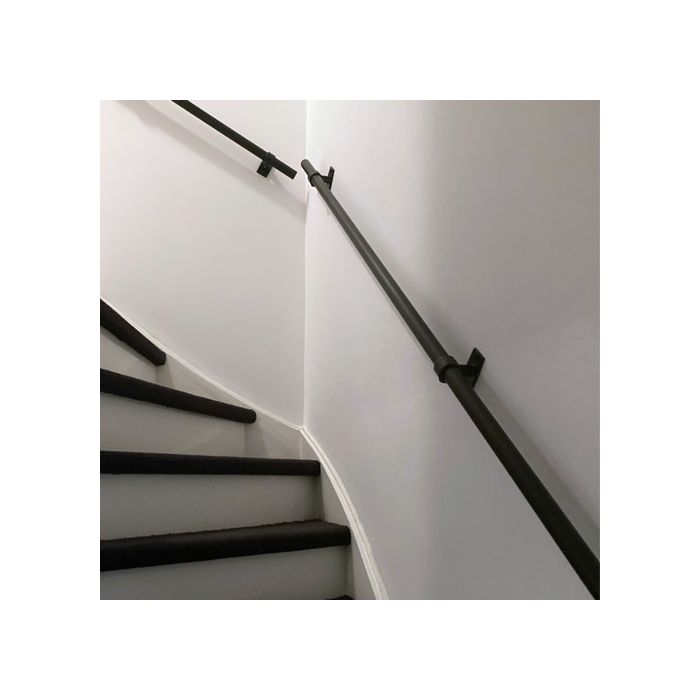 Trapleuning Keila | Aluminium Zwart 42.4 mm | Wand | DIY